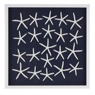 24"W, 24"H Cream Geometric Handmade Overlapping Shells Shadow Box with ...