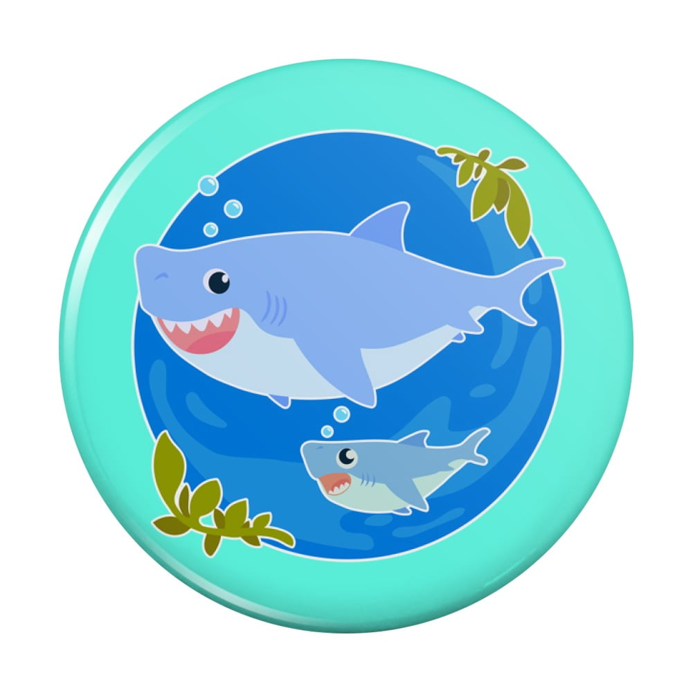 Momma Shark and Baby Swimming in Ocean Kitchen Refrigerator Locker ...