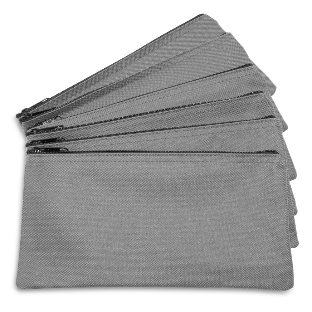 DALIX Zipper Bank Deposit Money Bags Cash Coin Pouch 6 PACK in Gray ...