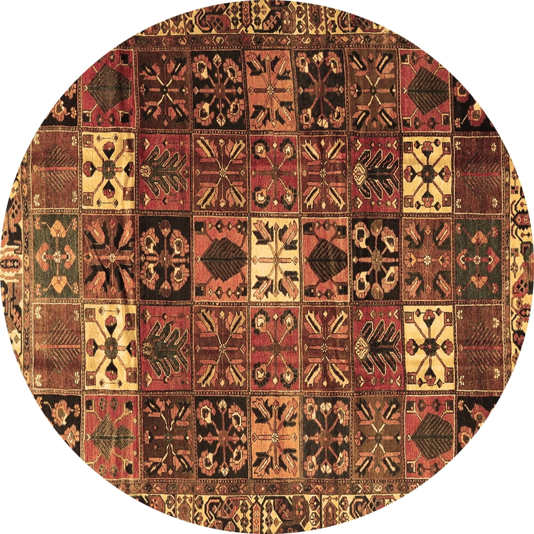 Ahgly Company Indoor Round Persian Brown Traditional Area Rugs, 7 ...