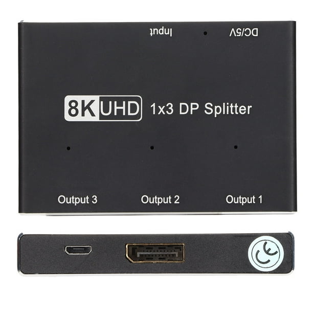 K Display Port Splitter,1x3 DisplayPort Splitter 8K DP Adapter Adapter ...