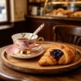 Bone China Cup and Saucer Set Ceramic Tea Coffee Cup for Breakfast ...