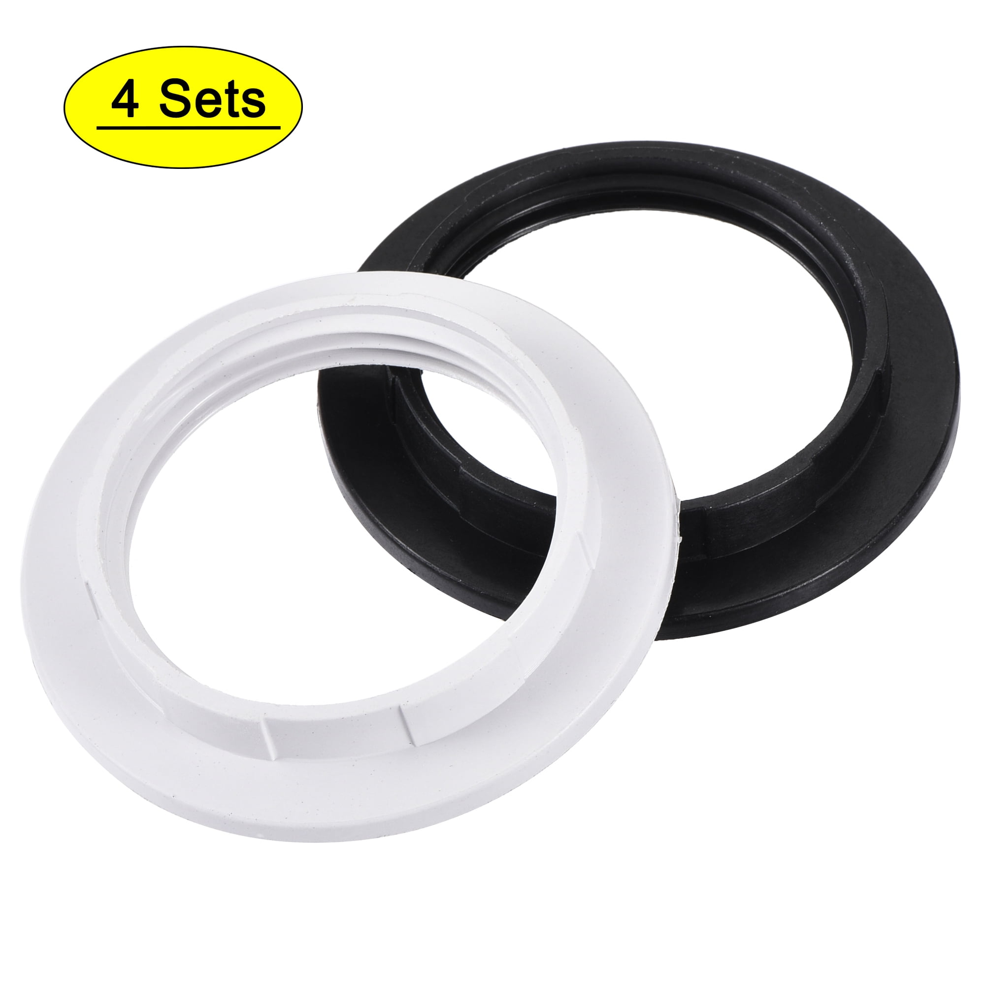 Uxcell E26/E27 Light Socket Rings Lamp Shade Holder Adapter Ring Black ...