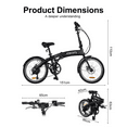 20" Electric Folding Adult Bike 250W 6.6AH Dual Disc Brakes 6 Speeds ...