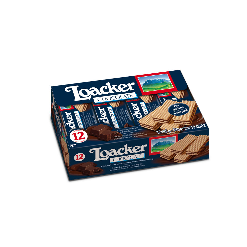 Loacker Chocolate Wafers, 45g/1.59oz, pack of 12 - Walmart.com ...