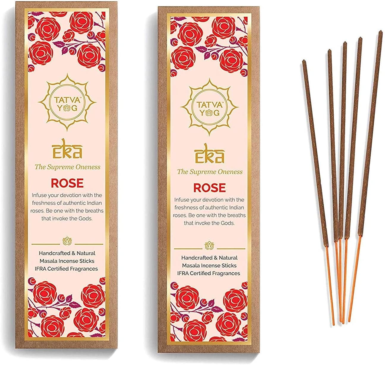 Tatva Yog Eka Rose Masala Natural Scented Incense Sticks (Pack of 2 ...