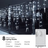 DONGPAI Christmas Icicle Lights, 11.5Ft 96 LED 8 Modes Icicle String ...