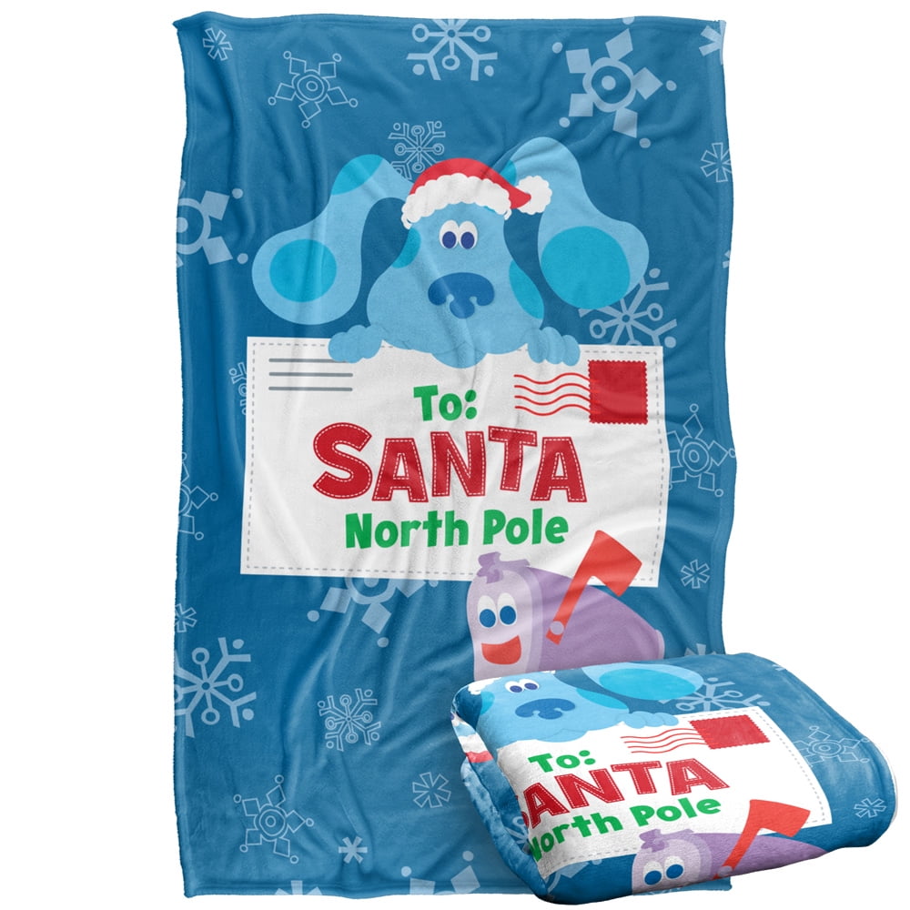 Blue's Clues Blanket, 36'x58' Blue to Santa Letter Silky Touch Super ...