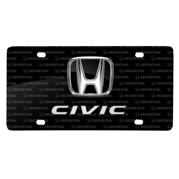 Honda Dual Logo License Plate Kit (Black) - Walmart.com