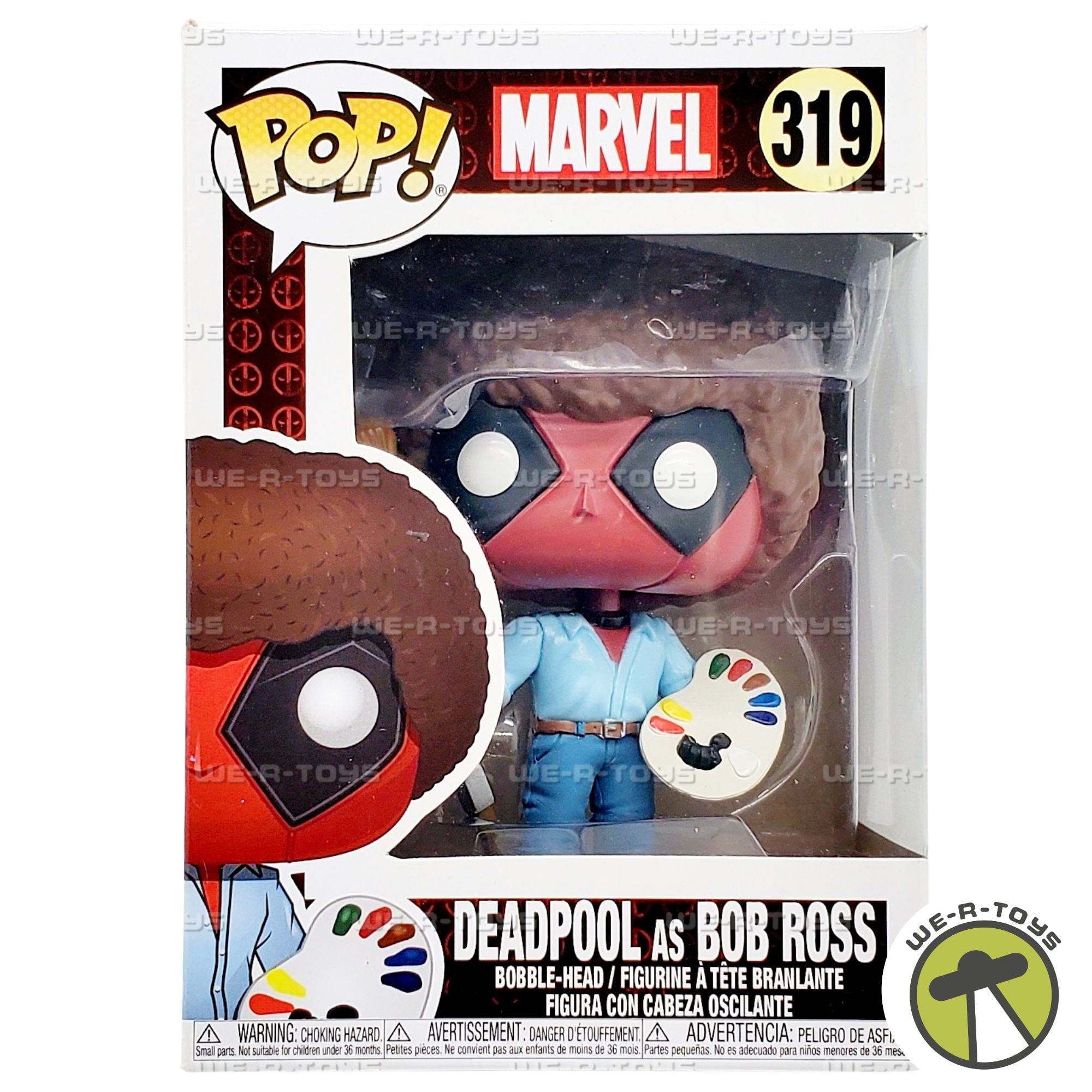 Pre-Owned Funko POP Marvel Deadpool as Bob Ross 319 Vinyl Bobble Head ...