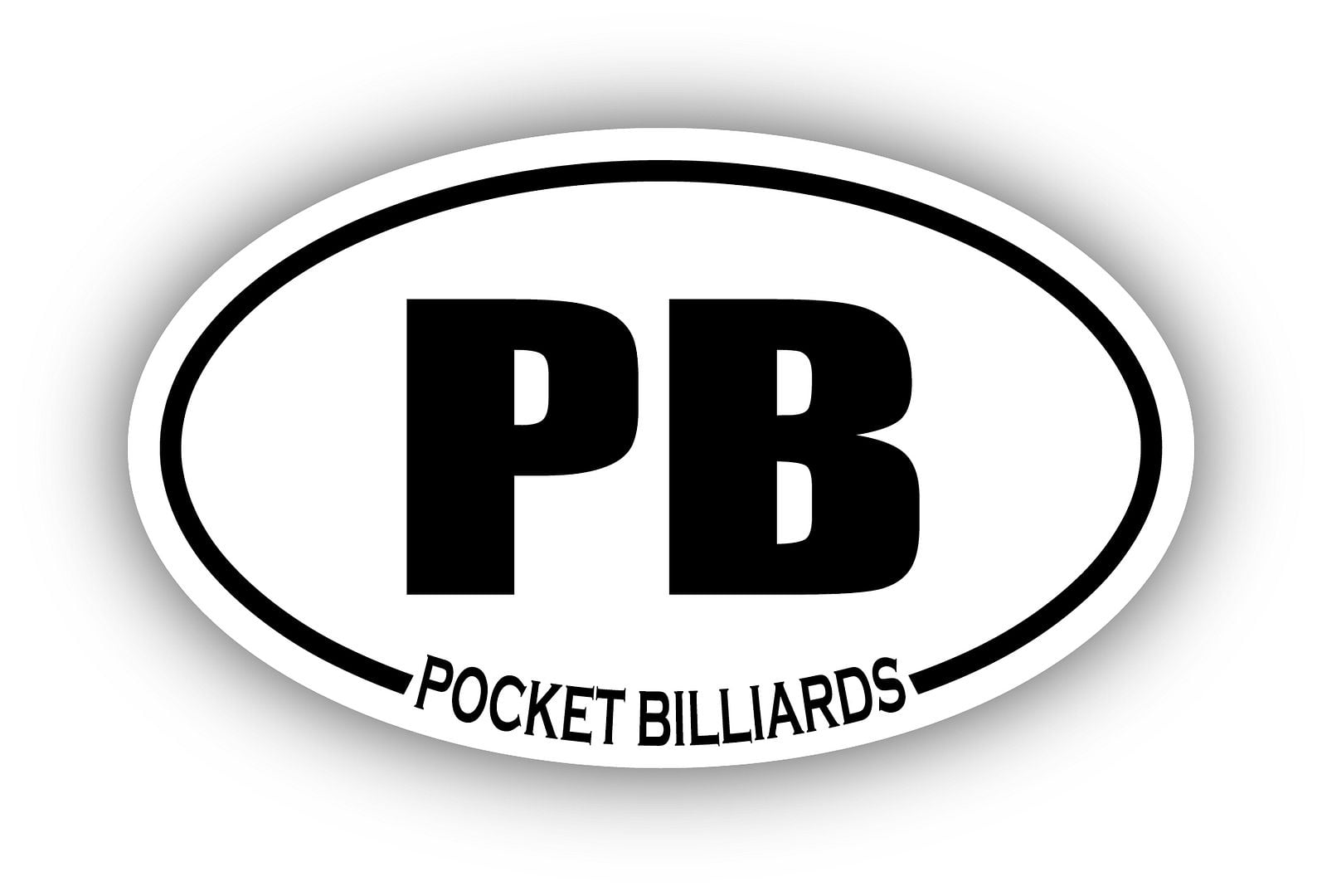Pocket Billiards PB Oval Bumper Sticker 3M Vinyl Decal 3 in x 5 in ...