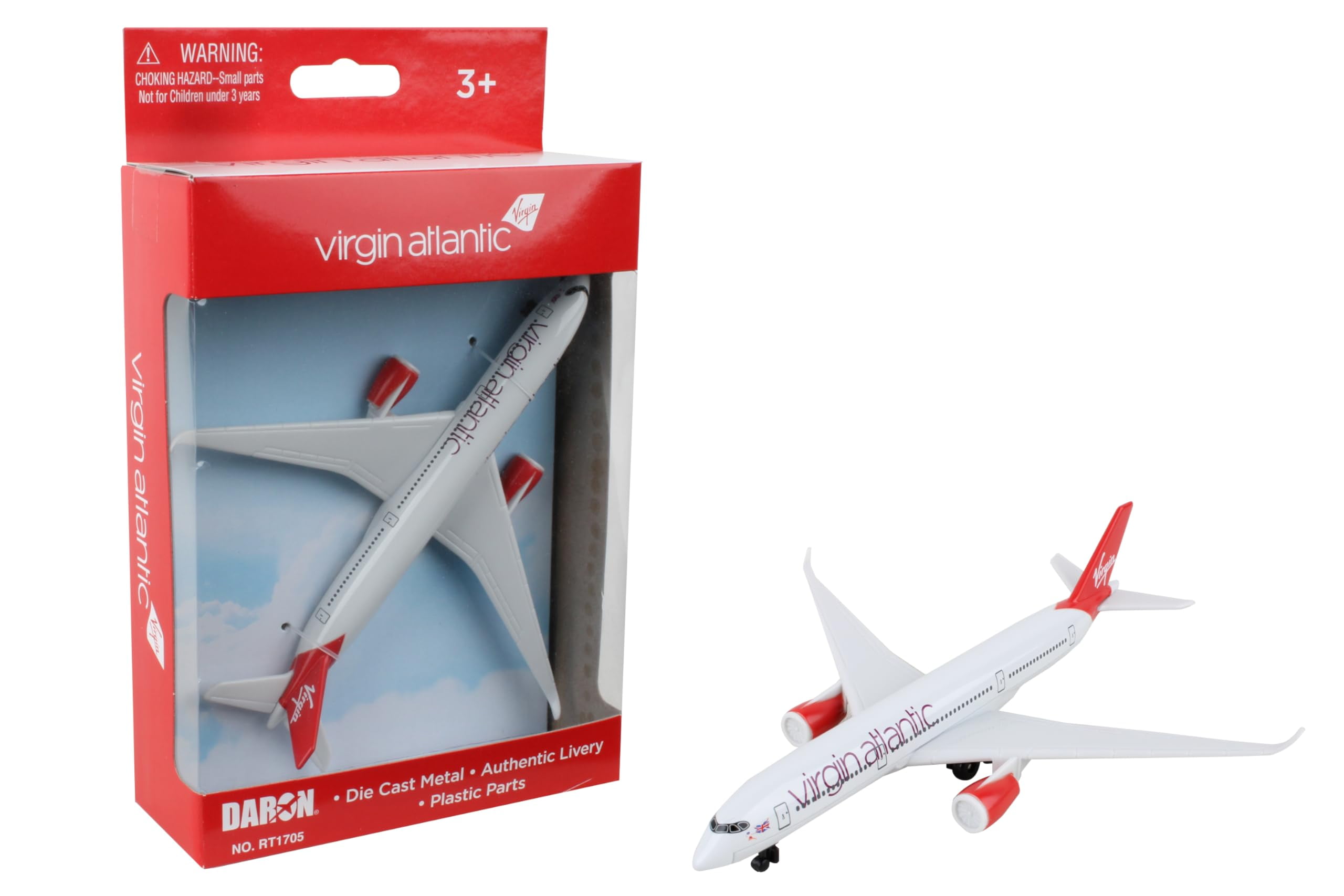 Avión de juguete Daron Virgin Atlantic Q350 de metal fundido a presión ...