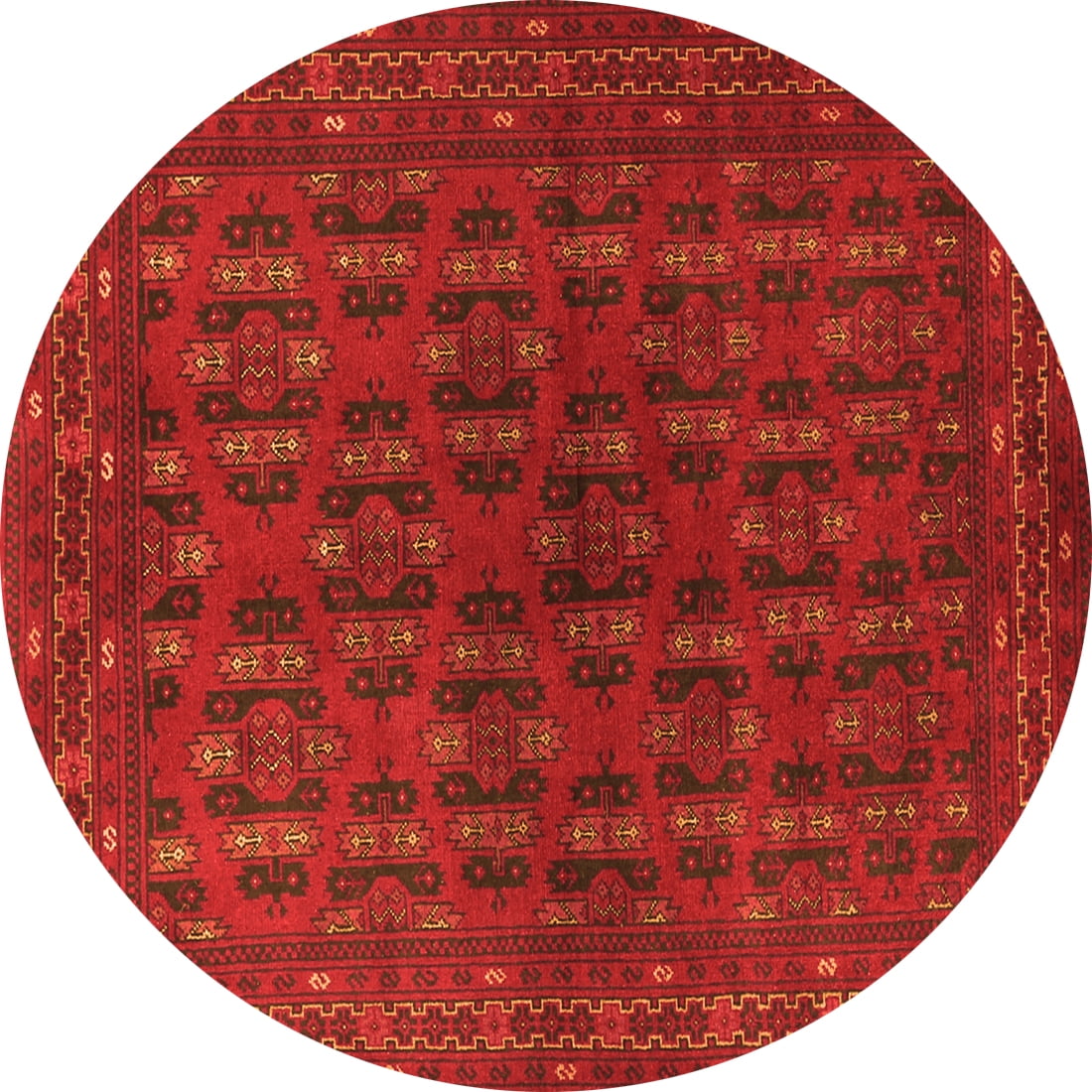 Ahgly Company Indoor Round Persian Orange Traditional Area Rugs, 8 ...