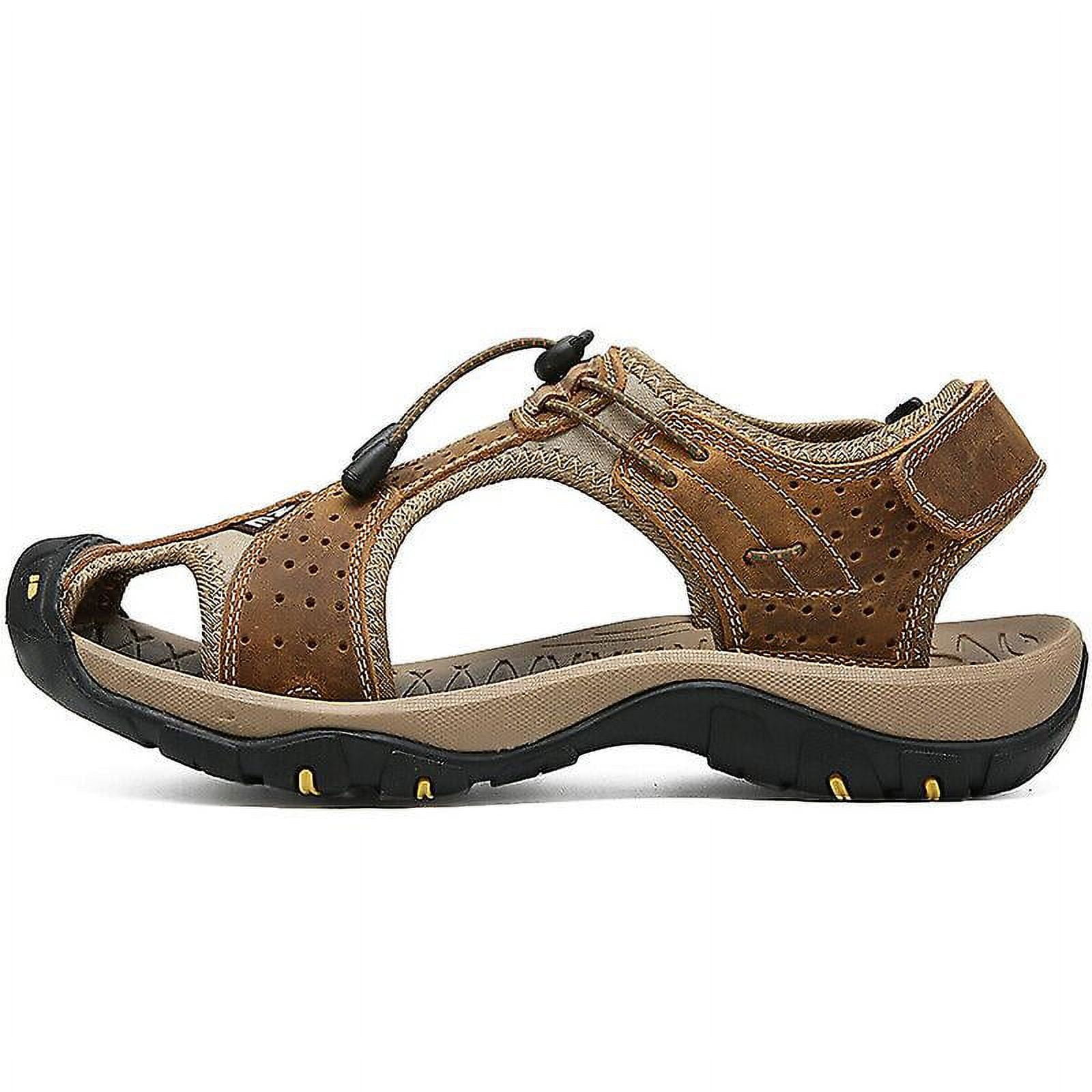 Click here for Kunjunli New Summer Men Sandals Leather Hiking Sho... prices