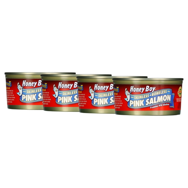 (4 pack) Honey Boy Skinless Boneless Pink Salmon, 6 oz - Walmart.com