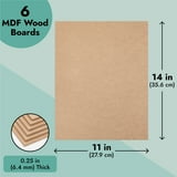 1/4 In MDF Wood Chipboard Sheets for Crafts, Engraving, Painting (11x14 ...