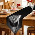 Black White Lions Table Runner Linen Burlap Table Runner 60 Inches Long ...