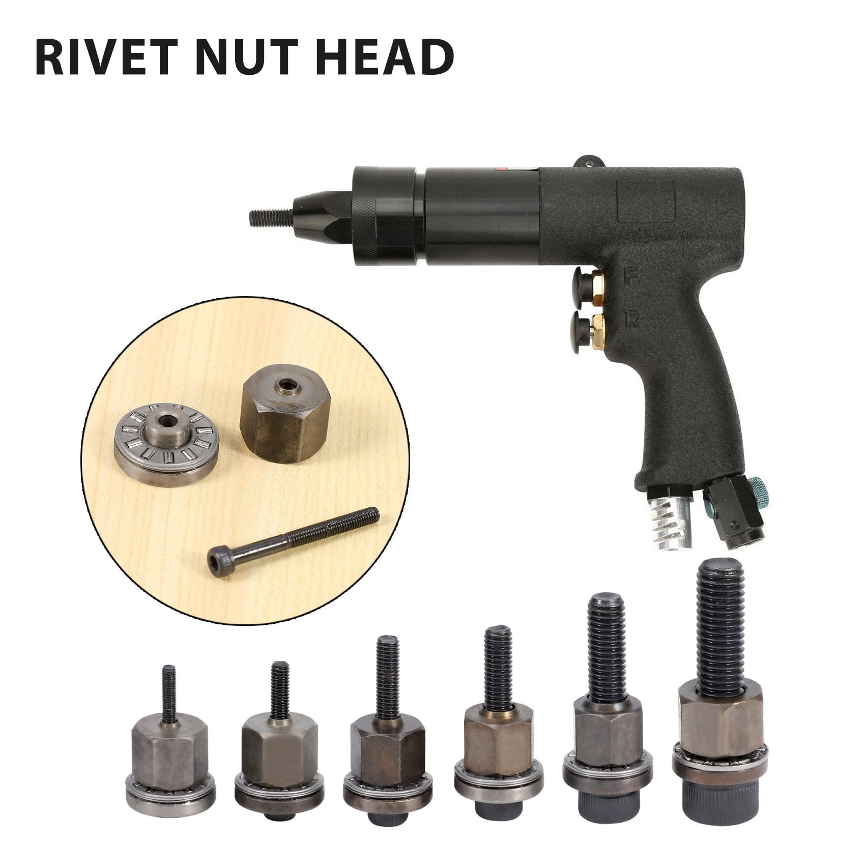 Buy 6Pcs Hand Rivet Nut Head Nuts Simple Installation Manual Riveter Rivnut Tool Accessory for ...