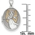 Primal Silver Sterling Silver Gold-plate 21mm Oval Guardian Angel ...