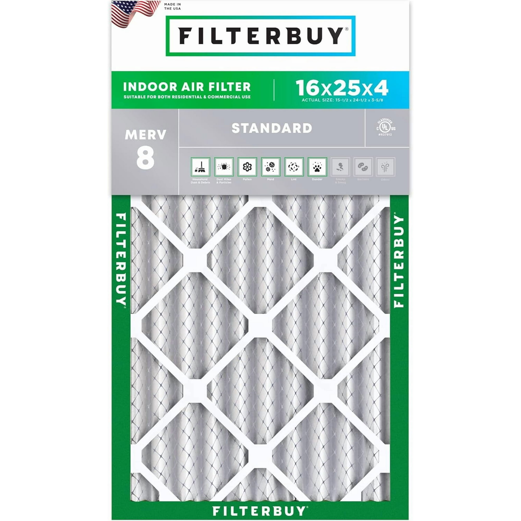Click here for Filterbuy 16x25x4 Merv 8 (Mpr 600) Dust Defense  P... prices