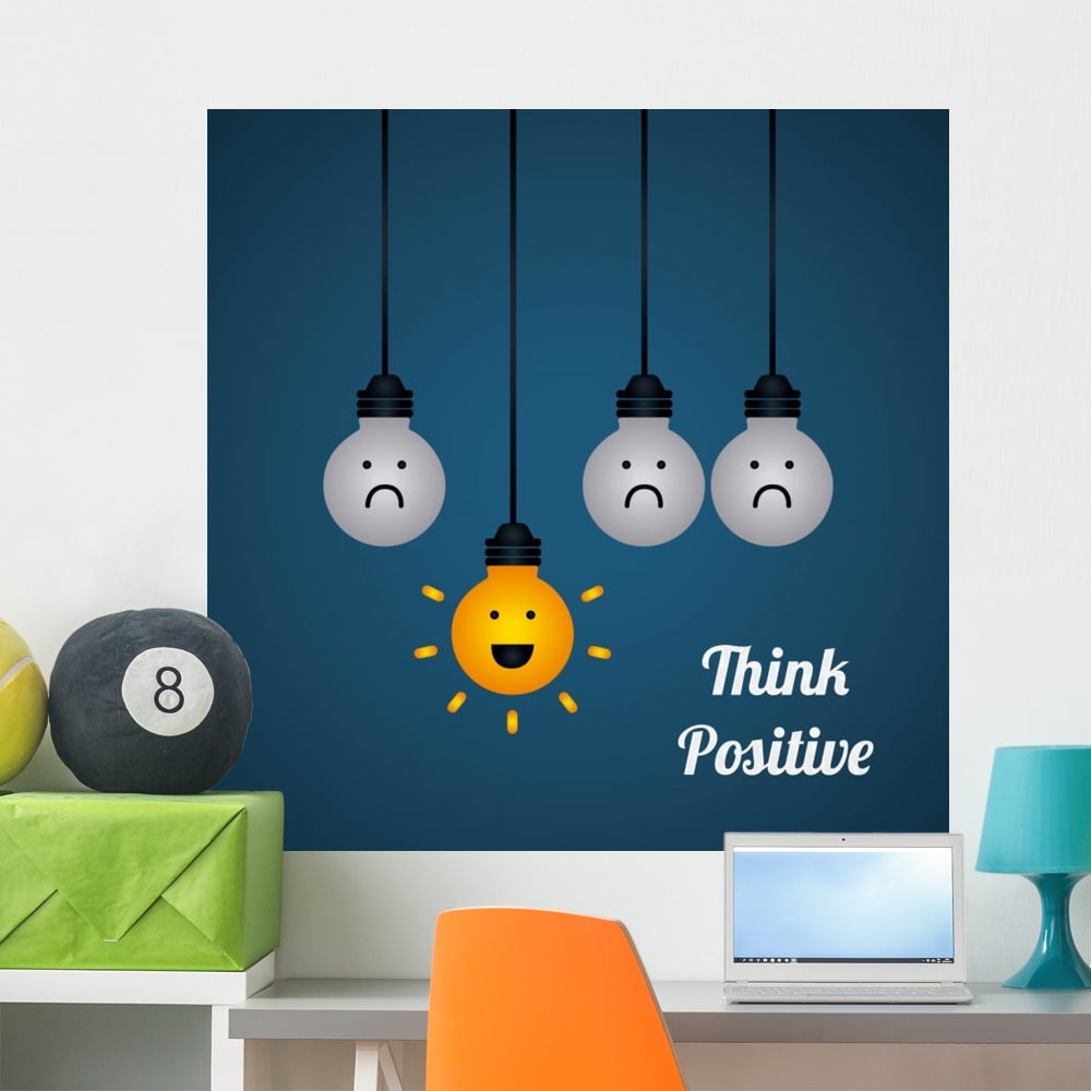 Think Positive Wall Mural by Wallmonkeys Peel and Stick Graphic (36 in ...