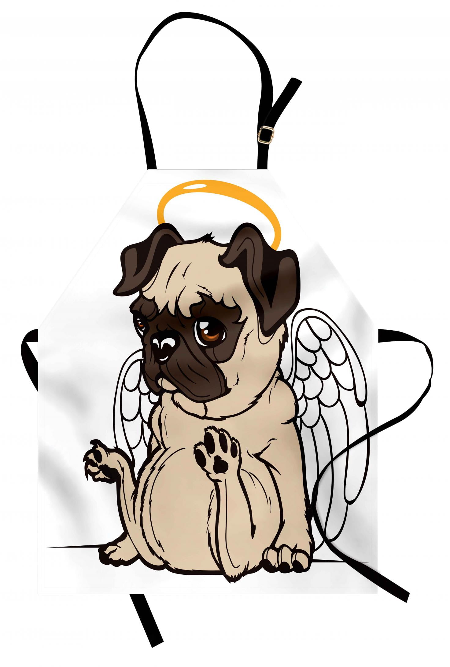 Pug Apron Pug Puppy Angel with a Hare on Its Head and Beautiful Angel ...