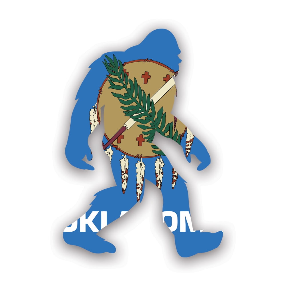 Oklahoma Bigfoot Sticker Decal - Self Adhesive Vinyl - Weatherproof ...