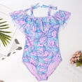 HOWPAY Girls One Piece Swimsuit Cute Print Quick Dry Sleeveless Bathing ...