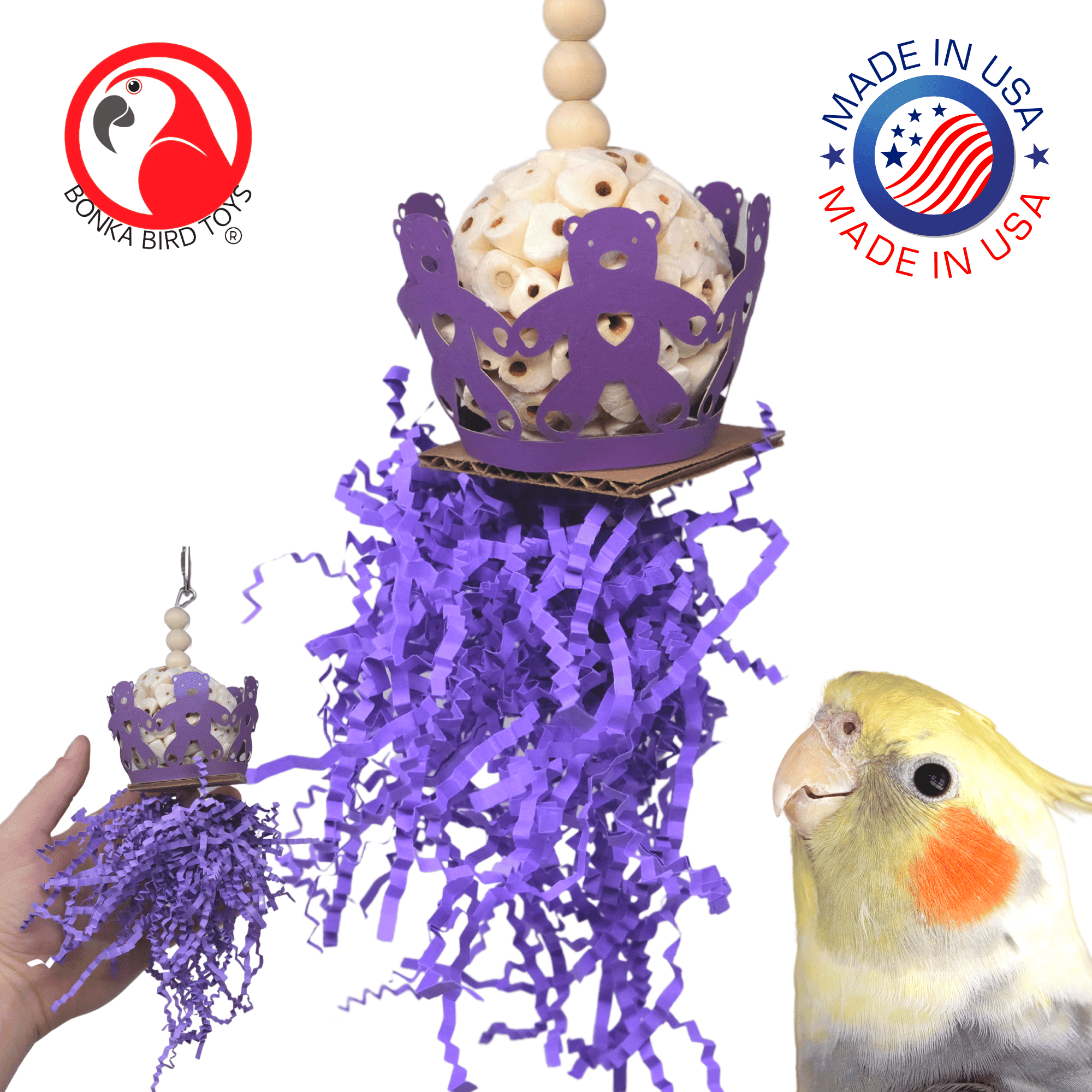 Bonka Bird Toys Sola Teddy Color: 2446 Purple Sola Teddy - Walmart.com