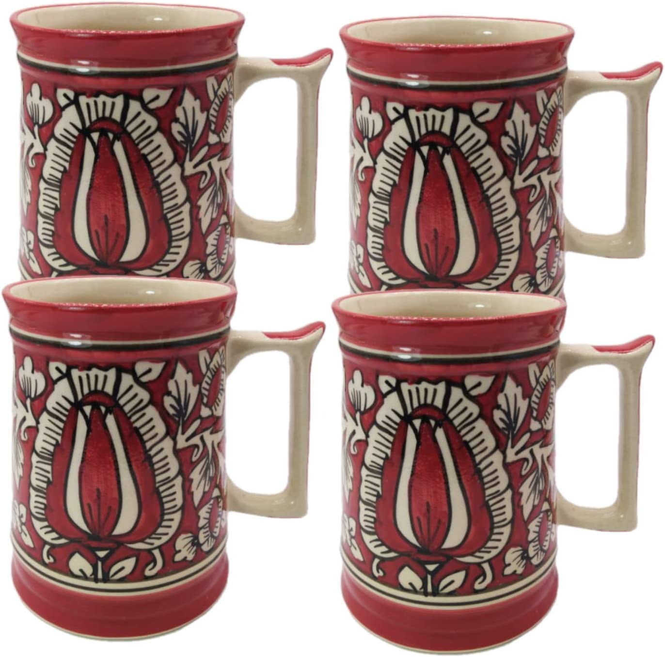 India Meets India Ceramic Beer Mug 500 ML Handicraft By Awarded Indian ...