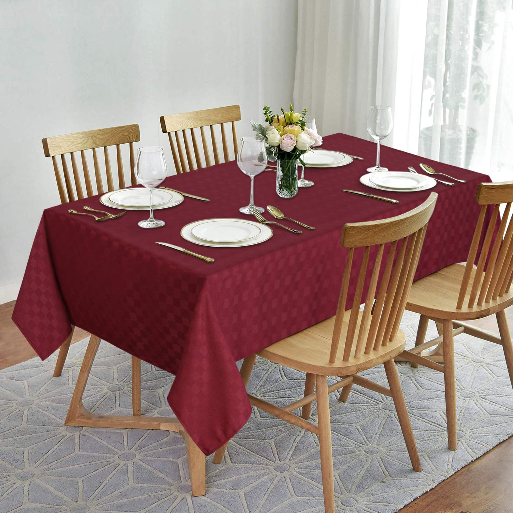 CAROMIO Square 52" x 52" Tablecloth Waterproof Stain Resistant Small ...
