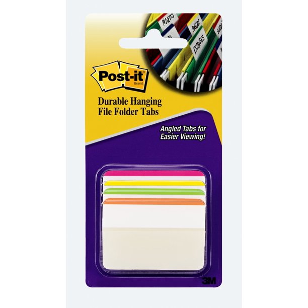 Post-it Tabs Angled Tabs, 2 in. Wide, Assorted Colors, 24 Tabs ...