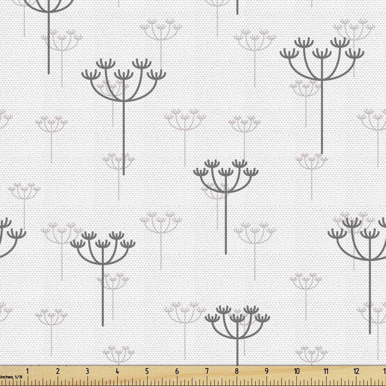 Dandelion Fabric by the Yard, Continuous Simplistic Pattern of Neutral ...