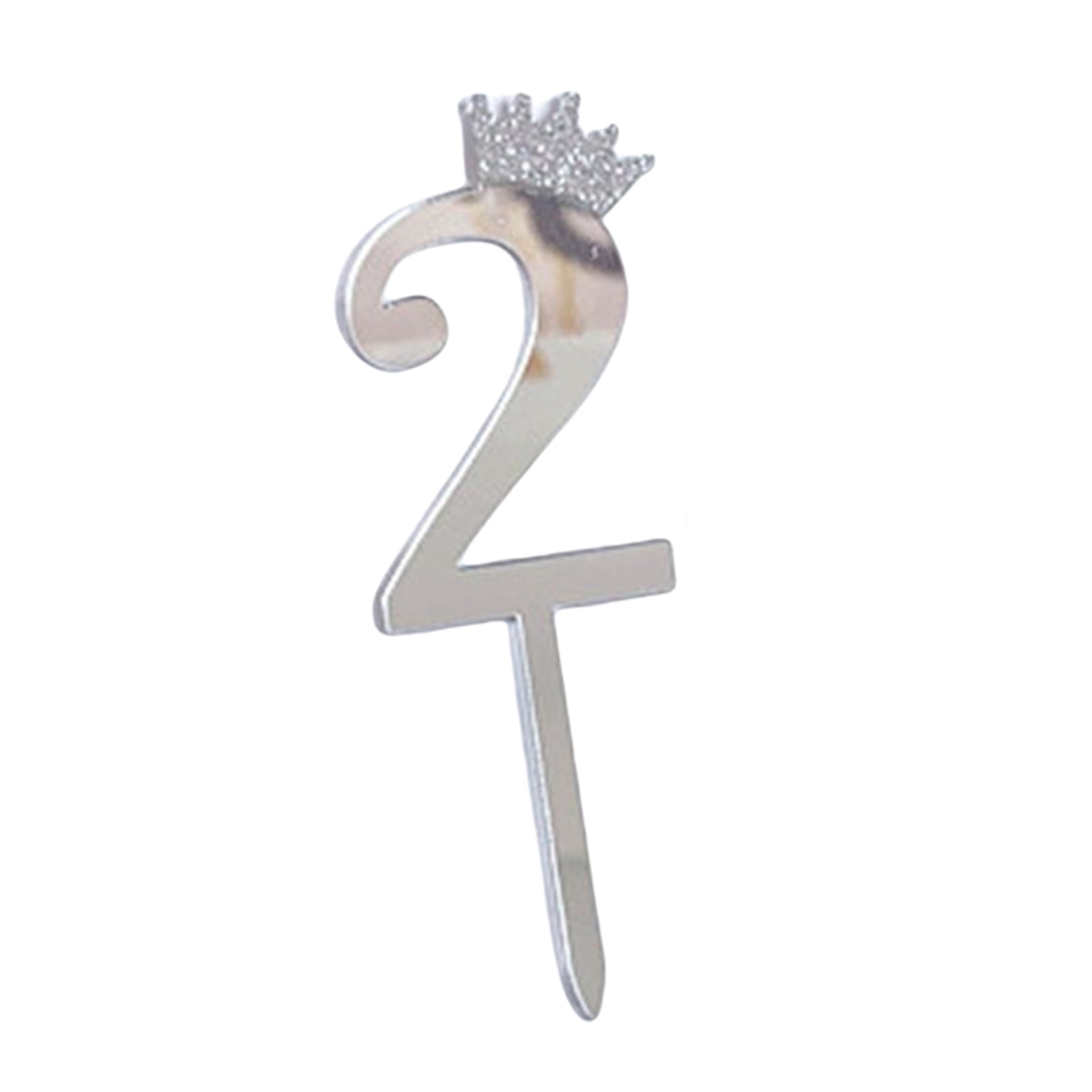 Farfi Cake Numeral Topper Crown Style Dazzling Acrylic Number Cake ...