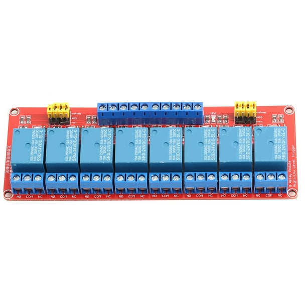 Lishi High & Low Trigger 8-Channel Optocoupler Relay Module Board, 24V ...