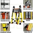 20FT Heavy Duty Telescoping Ladder w. Stabilizer, Adjustable Folding 8 ...