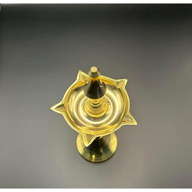 7 Inch Standing Brass Metal Kerala Samai Diwali Deepak for Puja ...