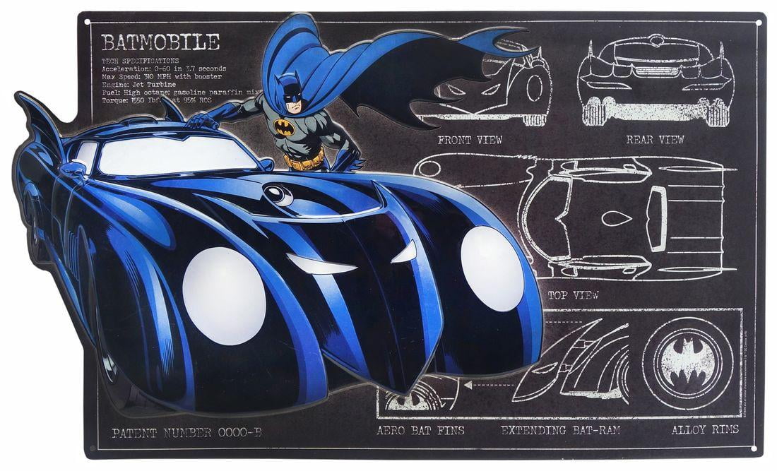 Batman Batmobile Schematic Tin Sign - 22x13 - Walmart.com