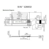 0.91" OLED LCD Display Board Module 128X32 SSD1306 Pins 12 Hot M5 D6 [ψ ...