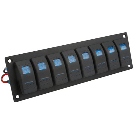8 Gang Rocker Switch, 12-24V Universal Aluminum Led Light Bar Switch ...