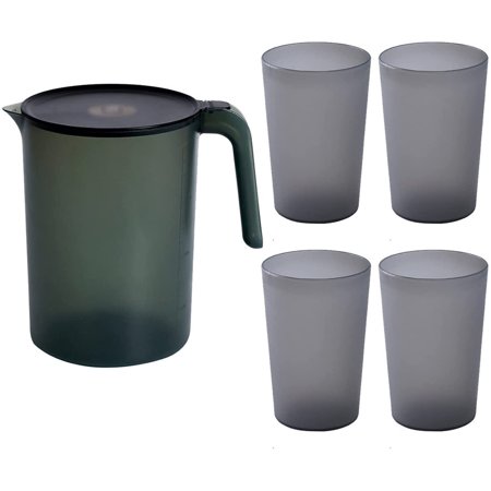 Water Pitcher Plastic Cold Water Kettle with Cups Transparent Water ...
