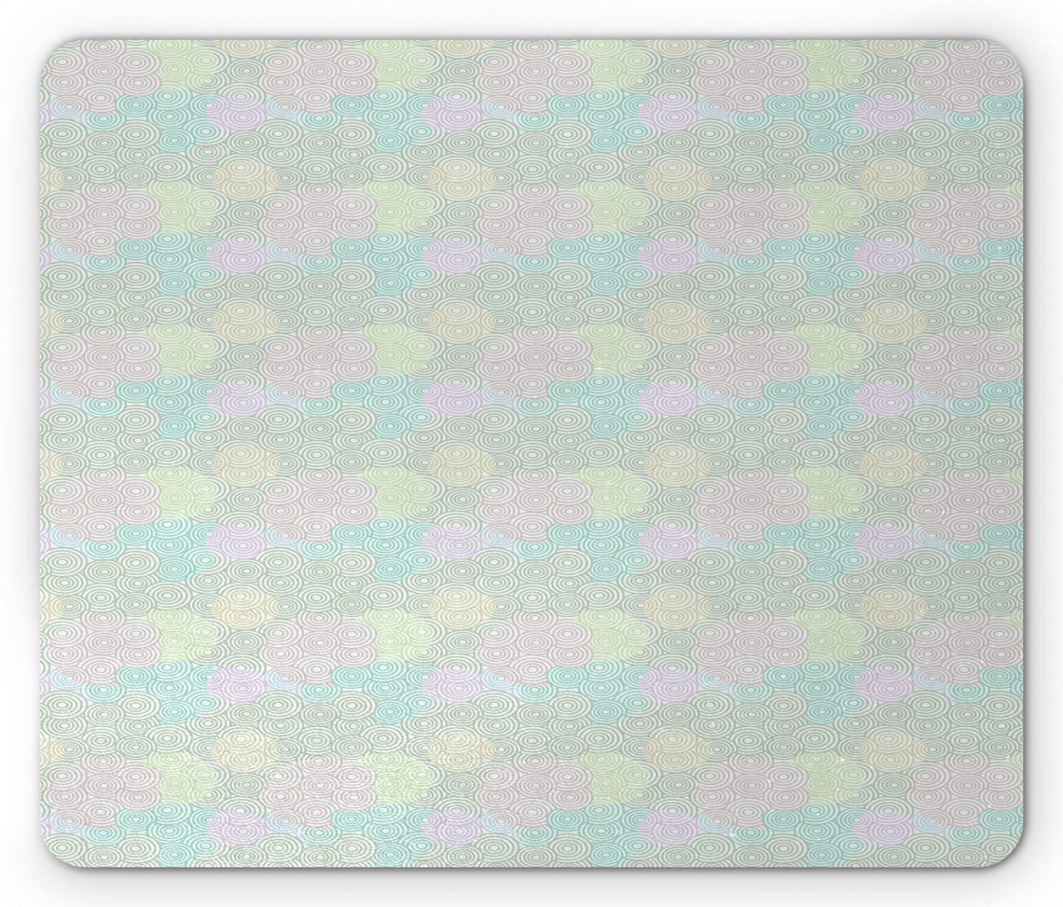1990s Mouse Pad, Abstract Style Arrangement with Bullseye Lines Pastel ...