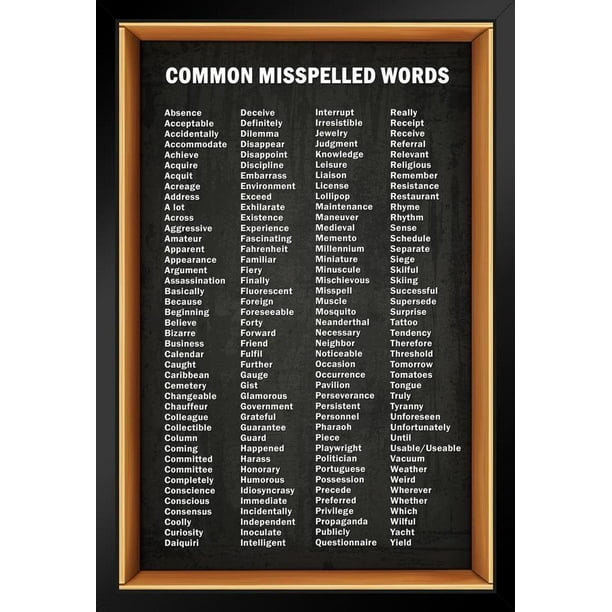 Common Misspelled Words Classroom Spelling Chart Poster Writing ...