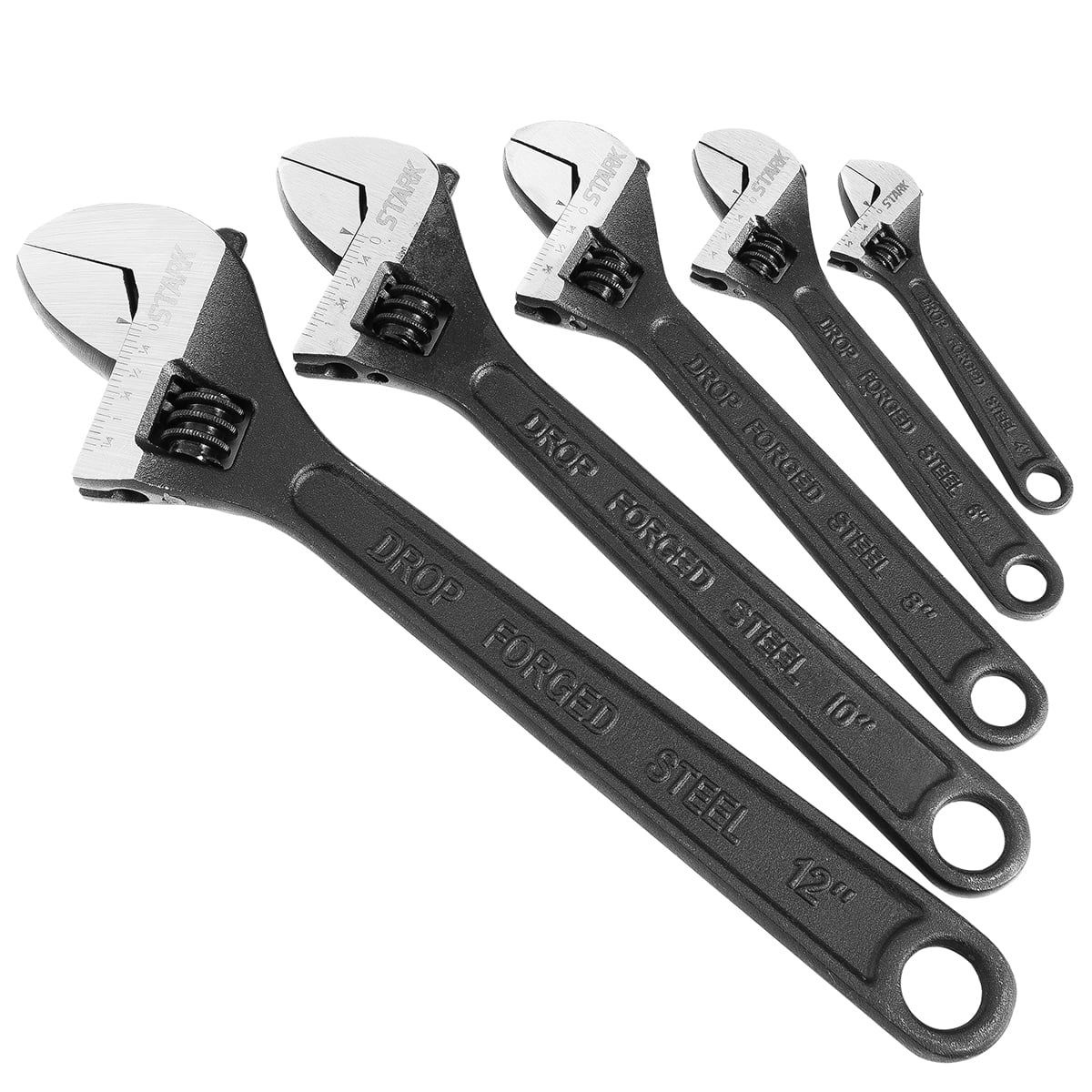 Stark 5PCS Adjustable Wrench Set 6 8 10 12 inch Wrench Roll Stark 5PCS Adjustable Wrench Set 6 8 10 12 inch Wrench Roll