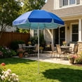 5Ft Three Folded Portable Beach Umbrella Windproof Tilt Pole Air Vent ...