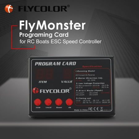 FLYCOLOR FlyMonster Programing Program Card for RC Boats ESC Speed ...