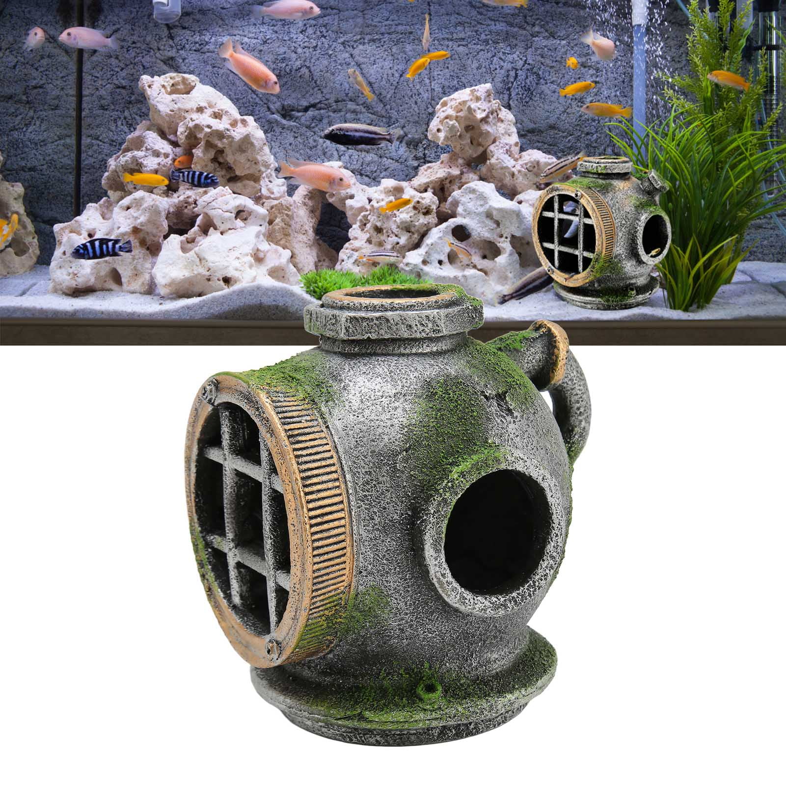 Fish Tank Hideout Decoration,Aquarium Helmet Ornament Simulation ...