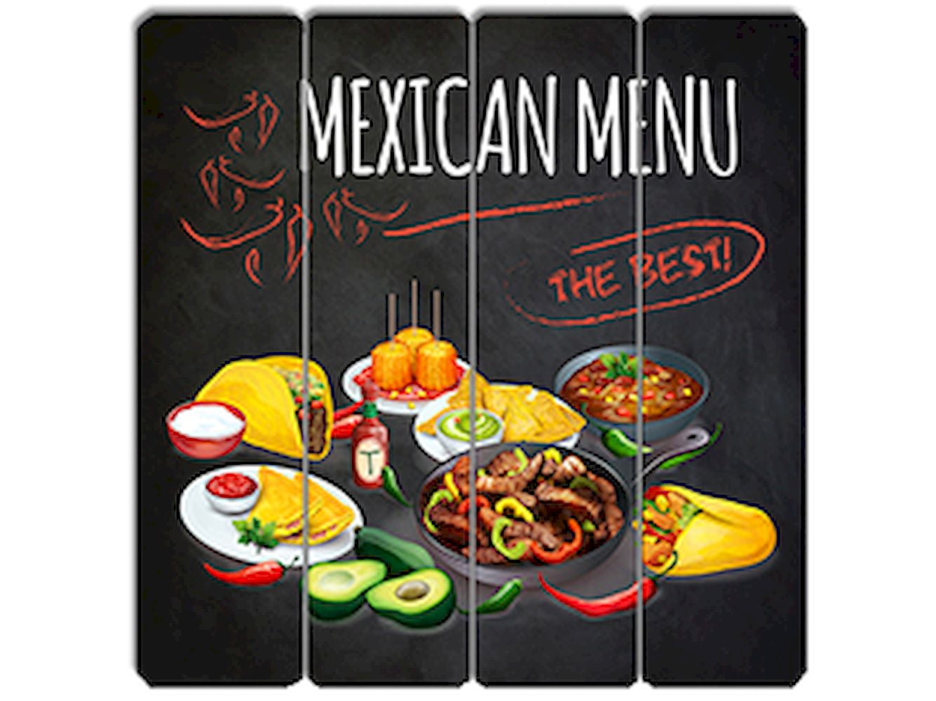 "Mexican Menu " Wooden Sign - Walmart.com