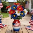 4th of July Lightweight Artificial Daisy Flowers, 11.8 Inch Red White ...