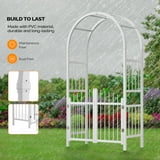 Ktaxon PVC Garden Arch 7Ft Garden Arch Arbor w/ Door for Outdoor ...